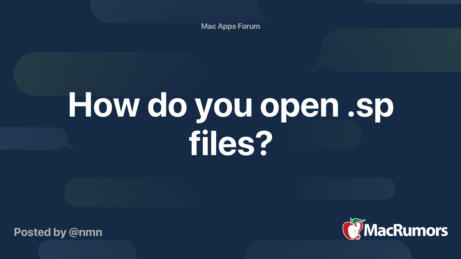 How do you open .sp files? | MacRumors Forums