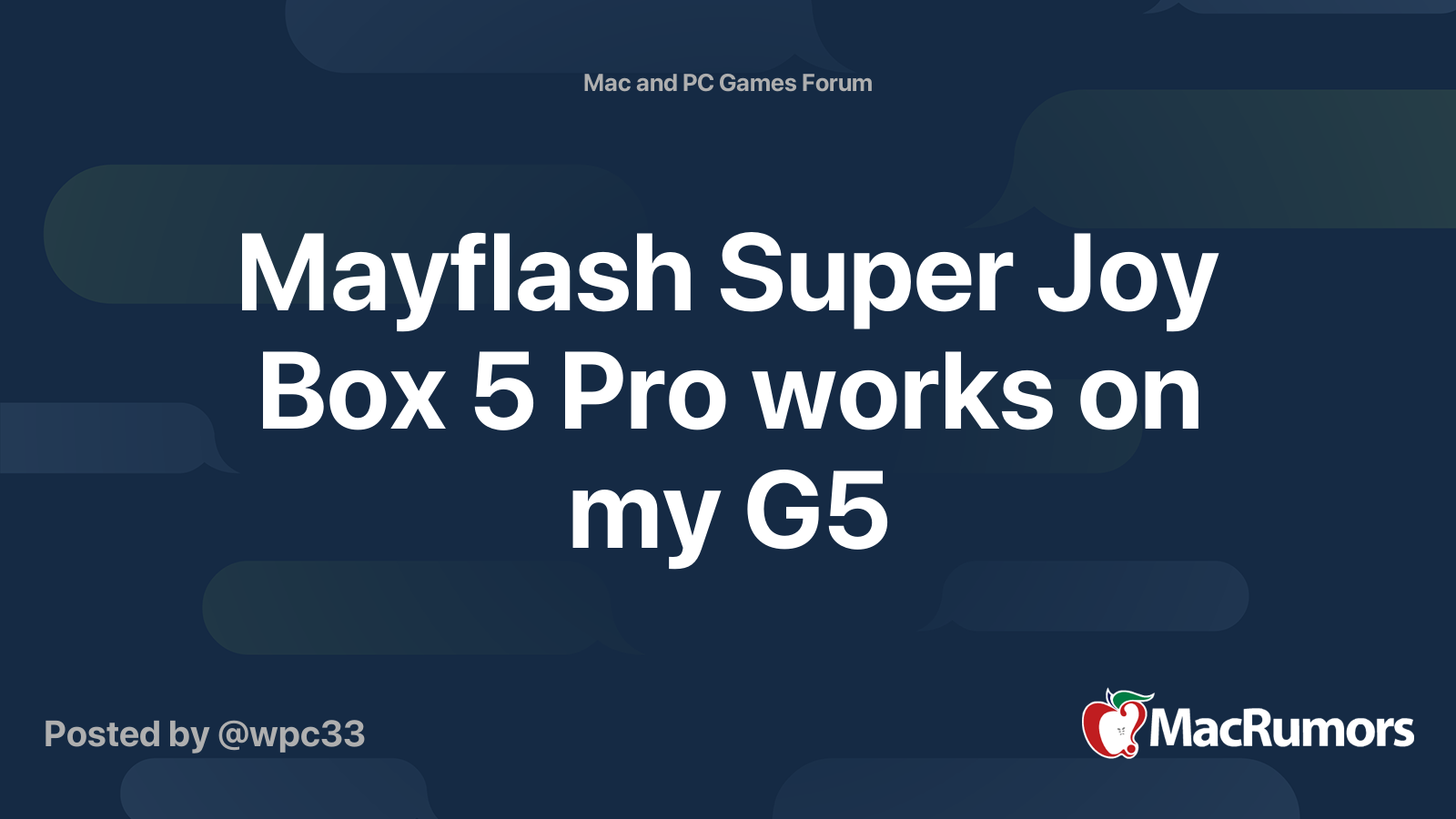 Mayflash Super Joy Box 5 Pro works on my G5 | MacRumors Forums