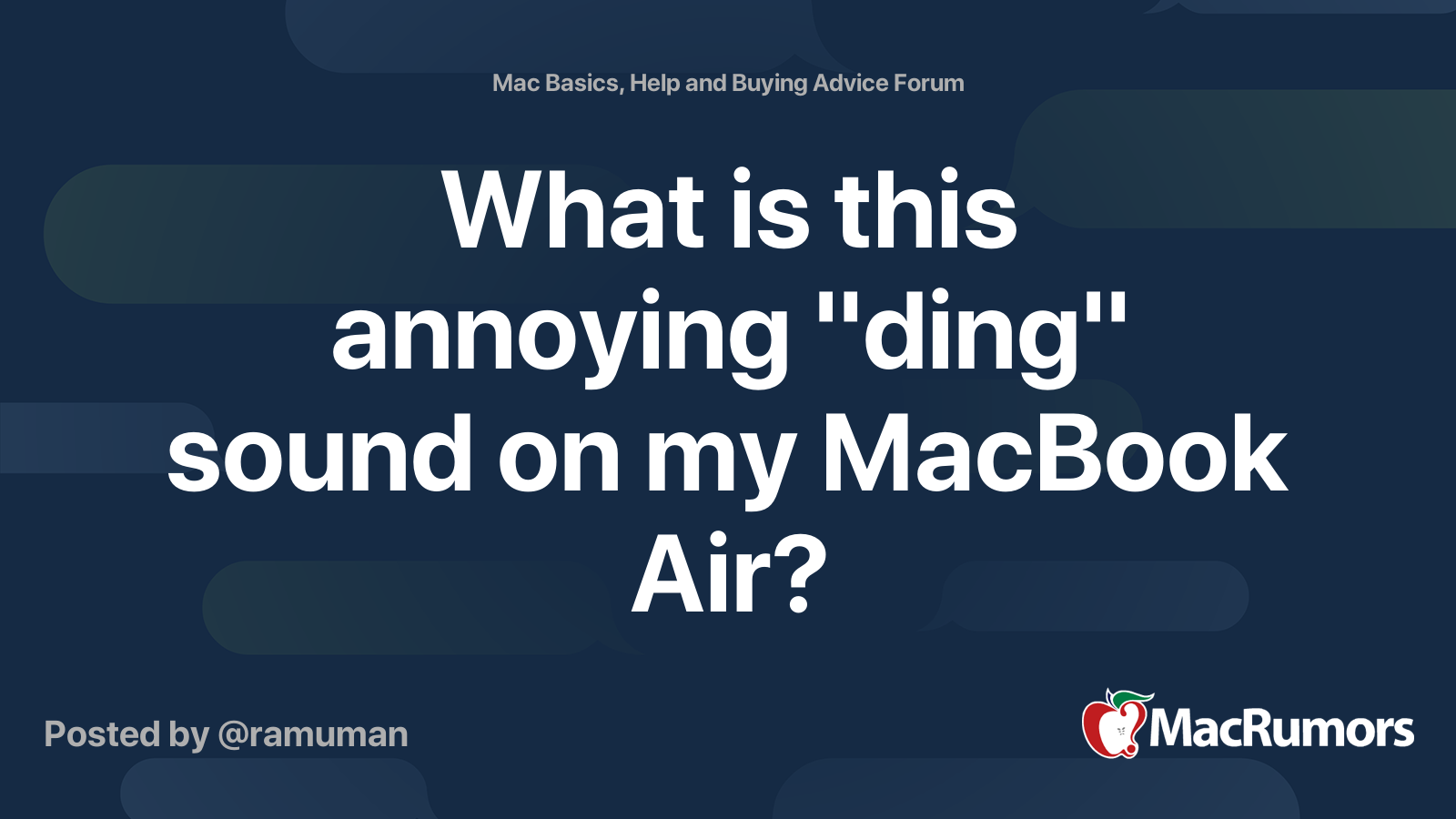 What is this annoying "ding" sound on my MacBook Air? | MacRumors Forums