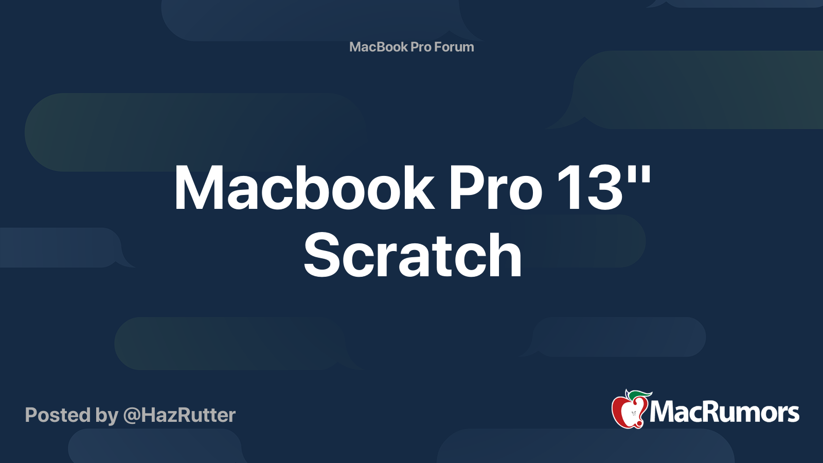 Macbook Pro 13" Scratch | MacRumors Forums