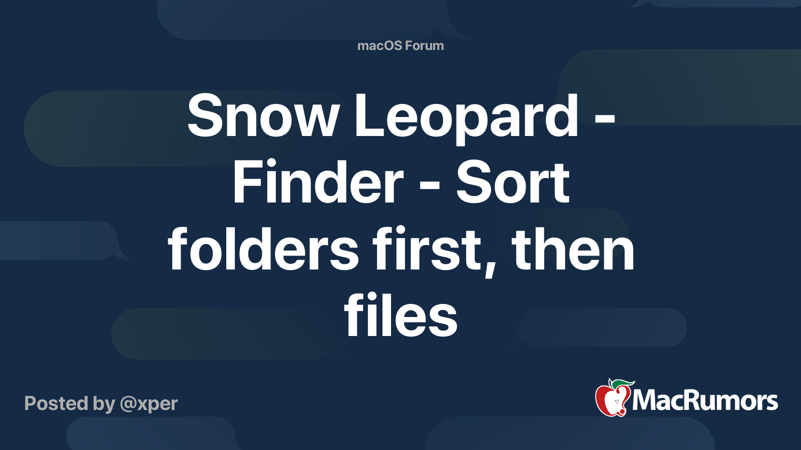 Snow Leopard - Finder - Sort folders first, then files | MacRumors Forums