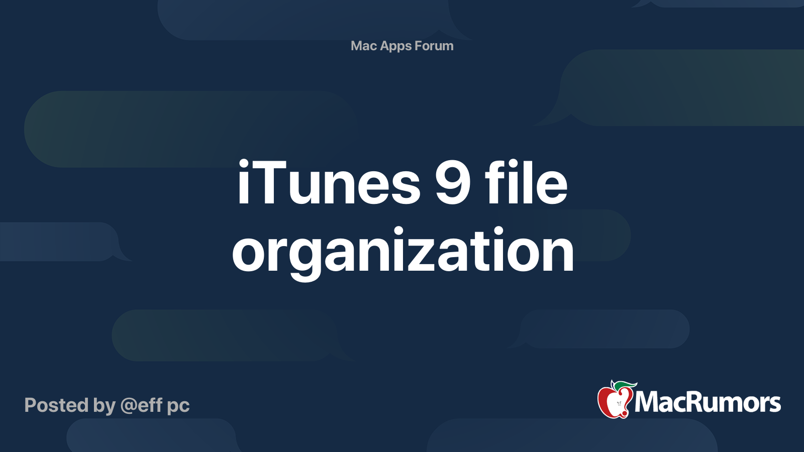 iTunes 9 file organization | MacRumors Forums