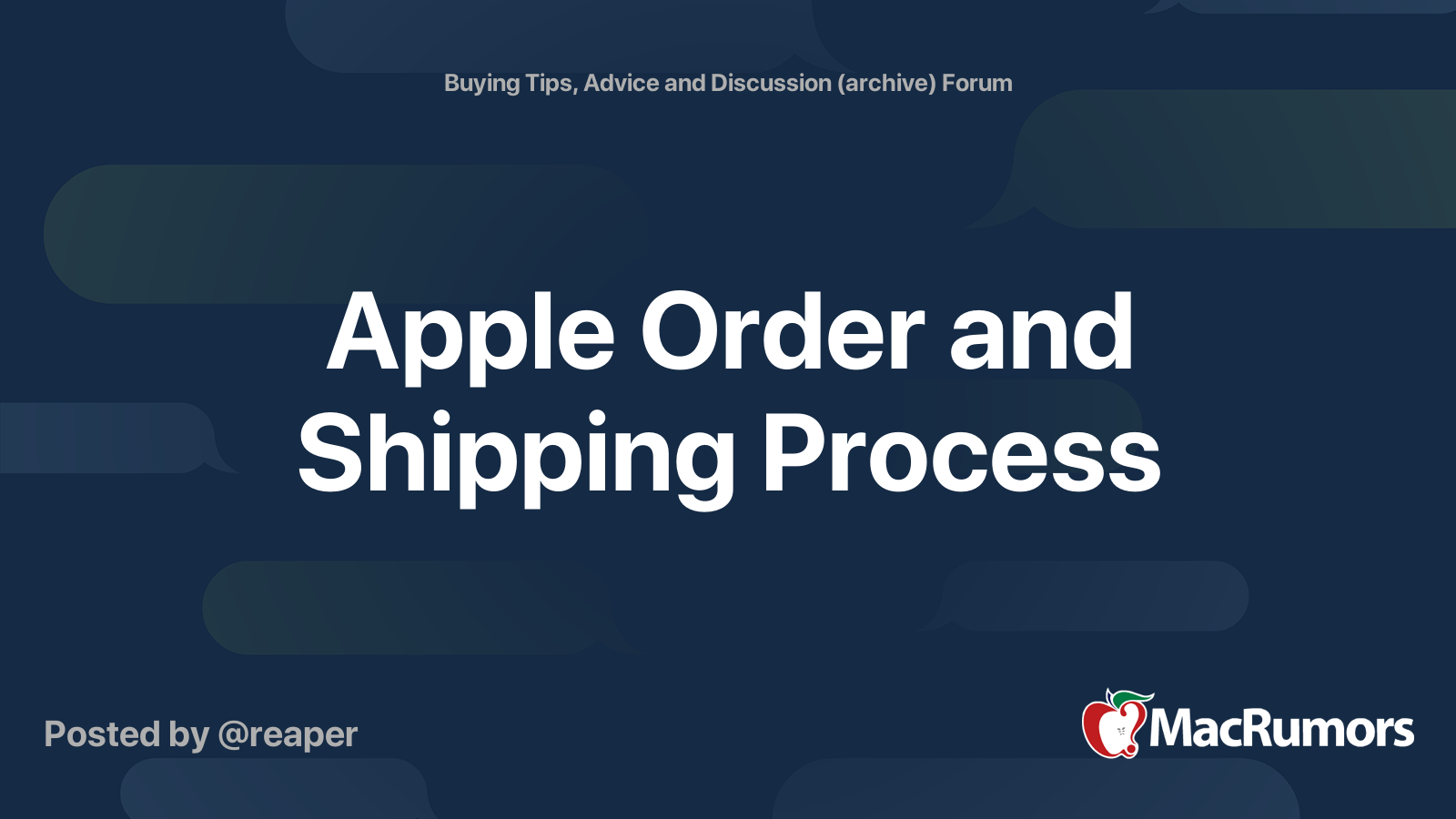 Apple Order and Shipping Process | MacRumors Forums