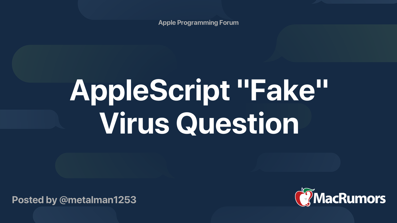 AppleScript "Fake" Virus Question | MacRumors Forums