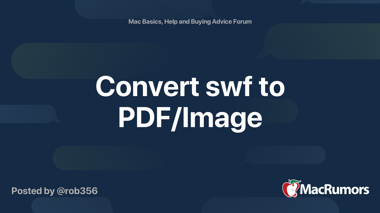 Convert swf to PDF/Image | MacRumors Forums