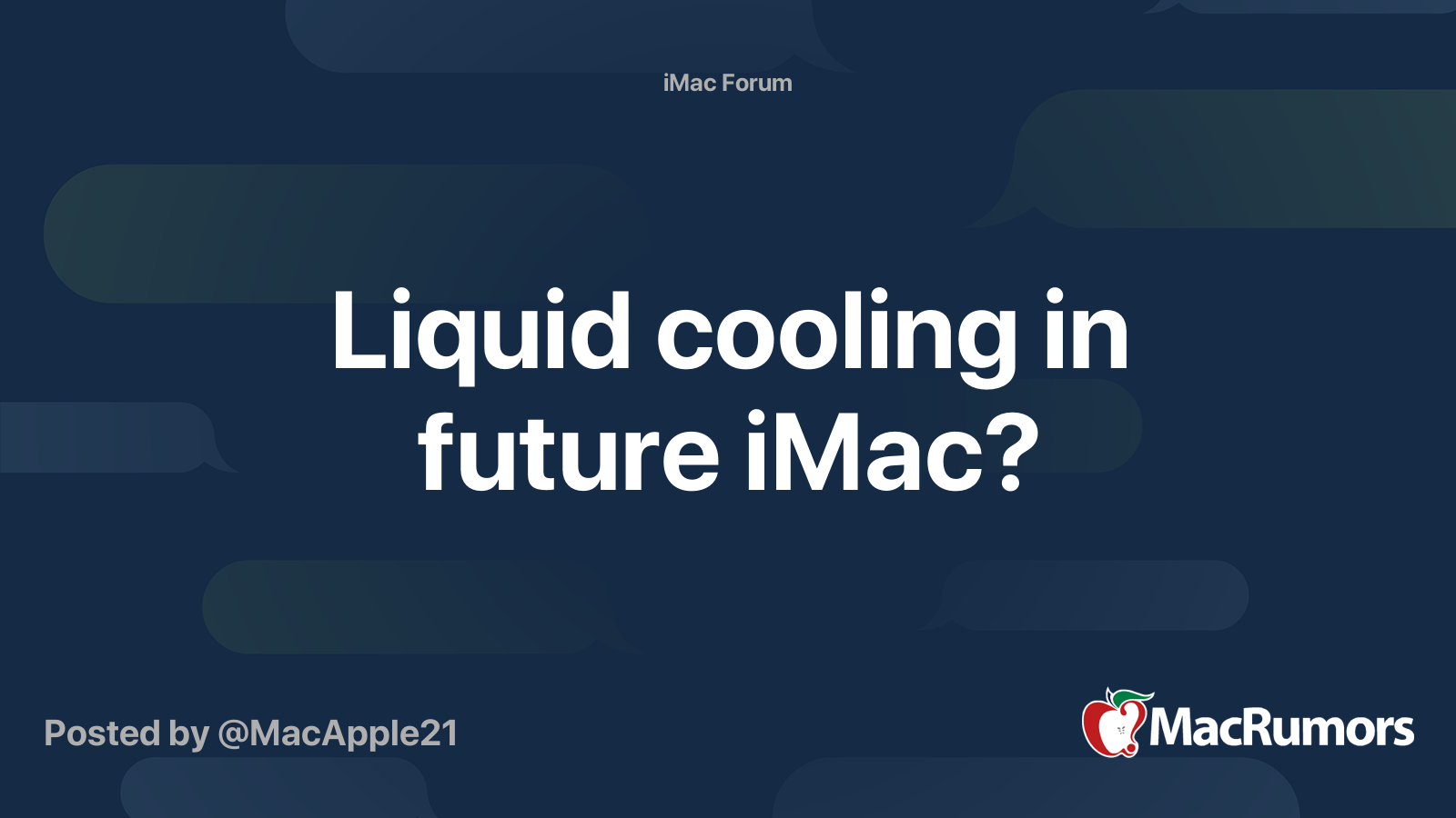 Liquid cooling in future iMac? | MacRumors Forums