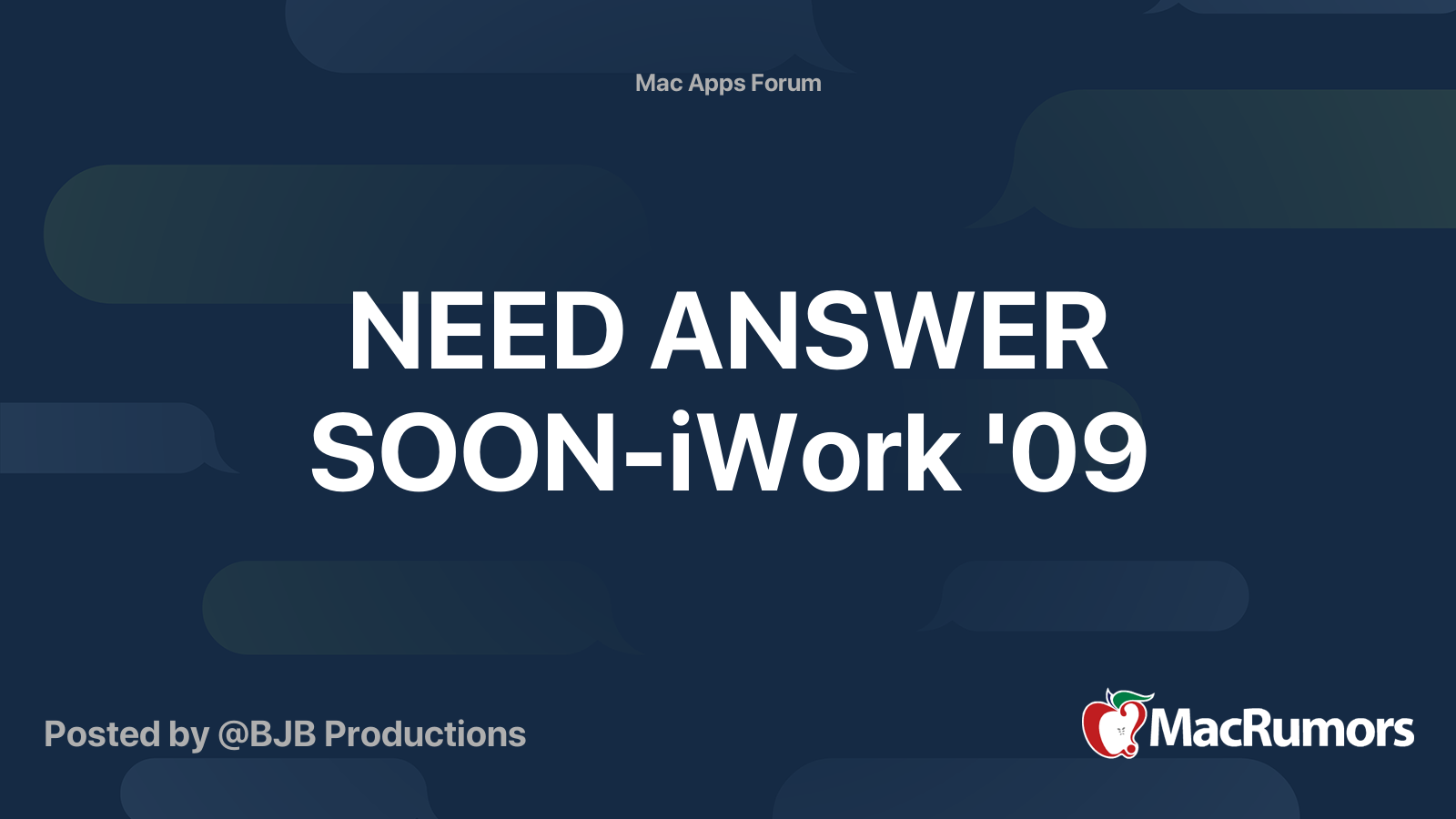 NEED ANSWER SOON-iWork '09 | MacRumors Forums
