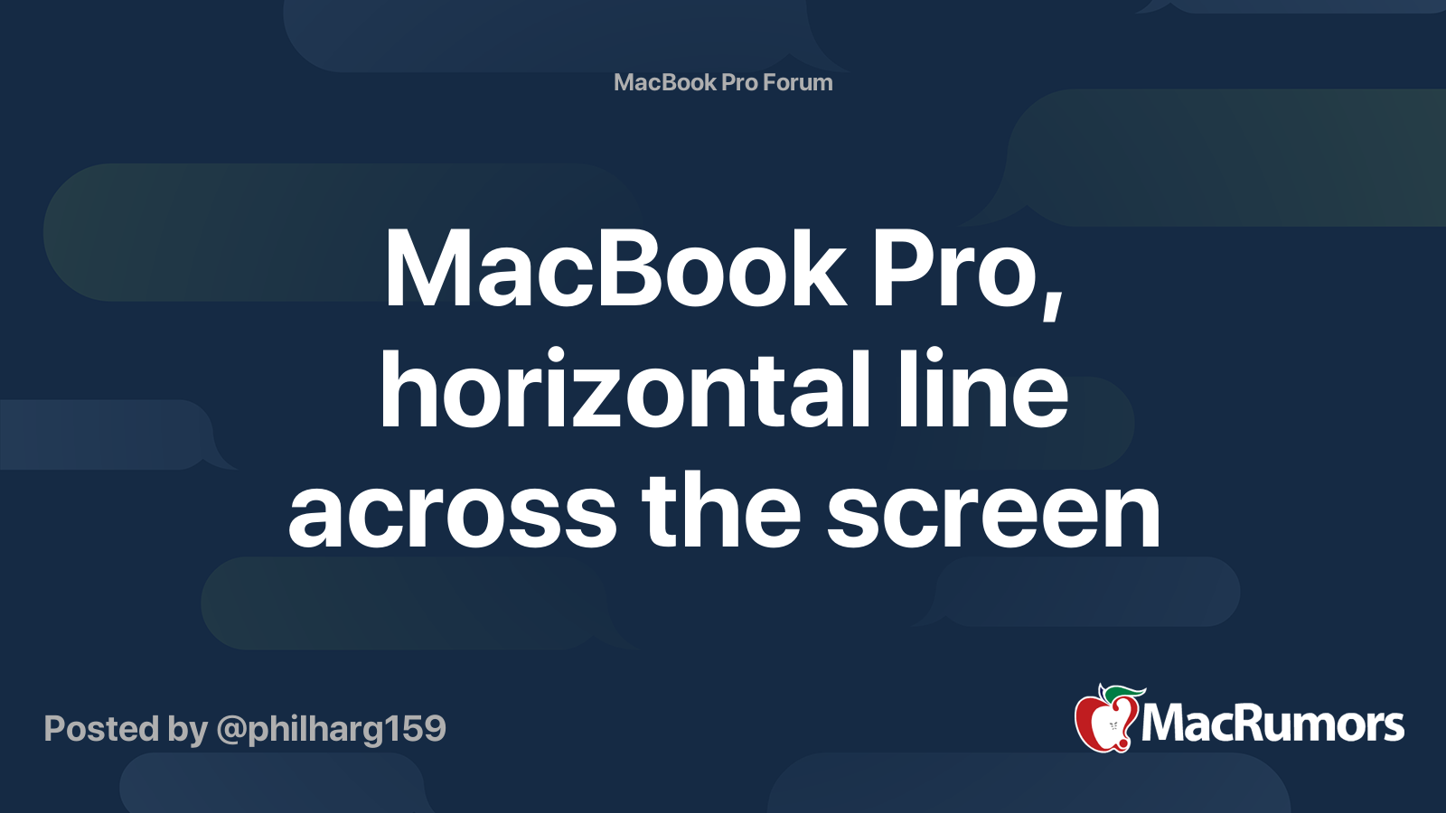 MacBook Pro, horizontal line across the screen | MacRumors Forums