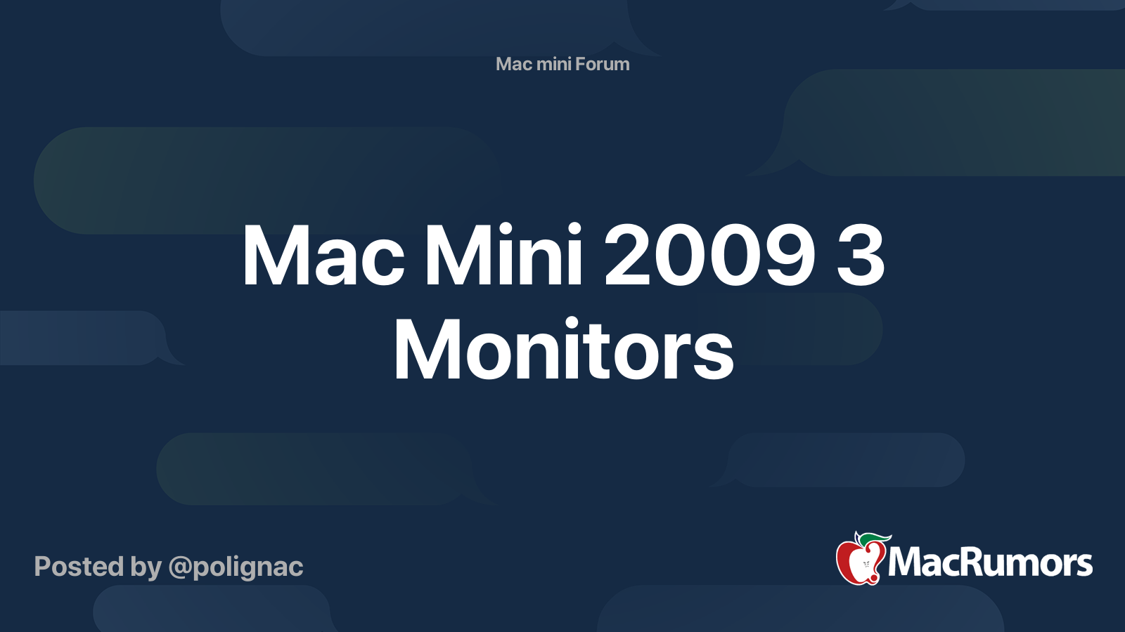 Mac Mini 2009 3 Monitors | MacRumors Forums