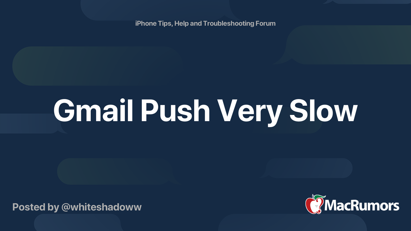 Gmail Push Very Slow | MacRumors Forums