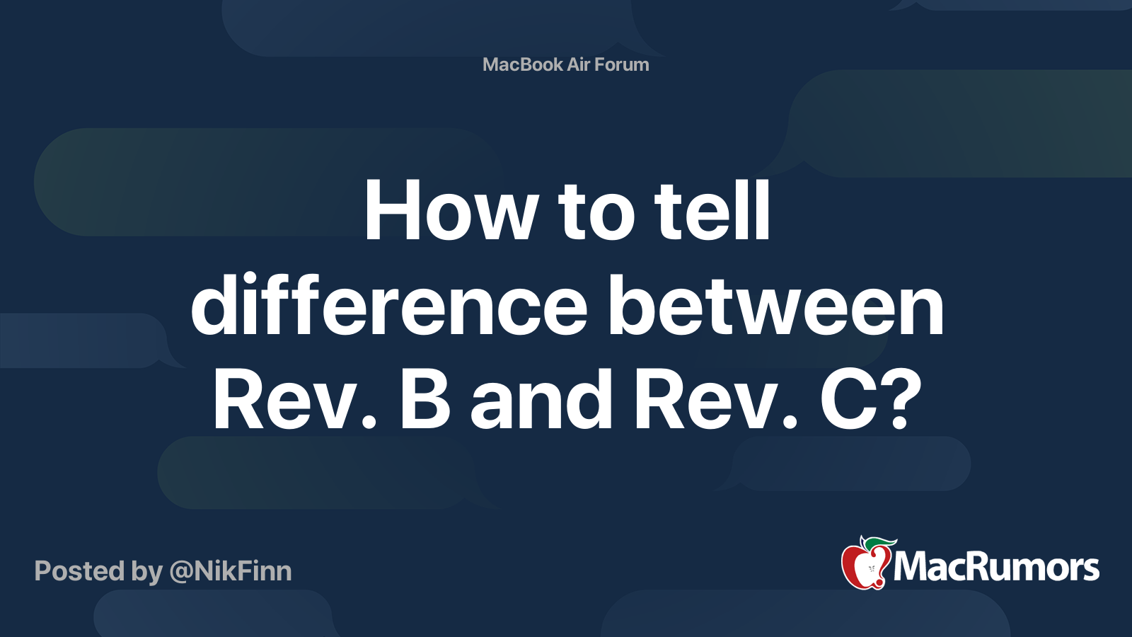 How to tell difference between Rev. B and Rev. C? | MacRumors Forums