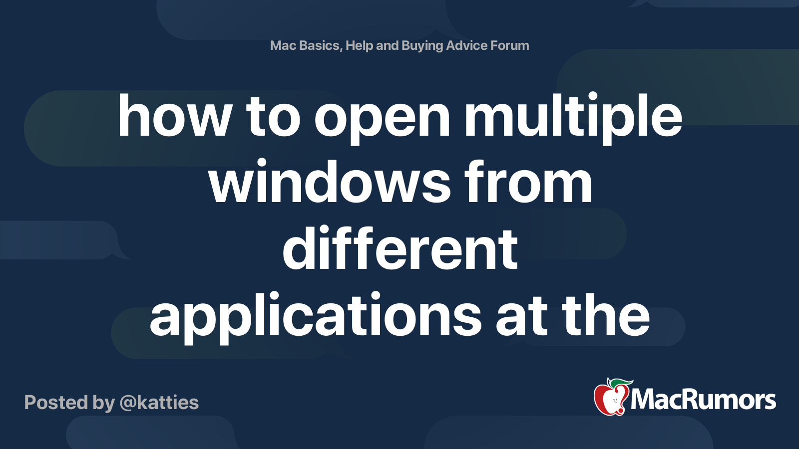 how to open multiple windows from different applications at the same ...