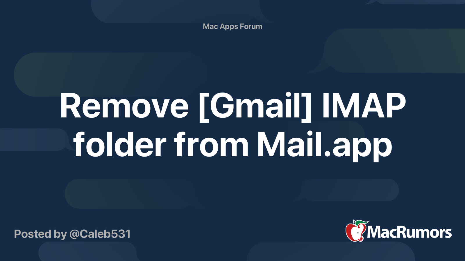 Remove [Gmail] IMAP folder from Mail.app | MacRumors Forums