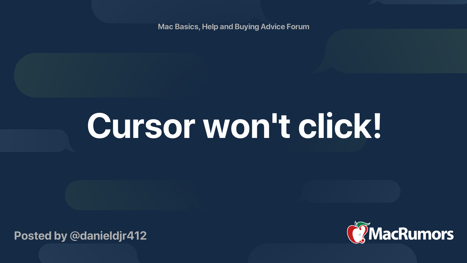 Cursor Wont Click Macrumors Forums