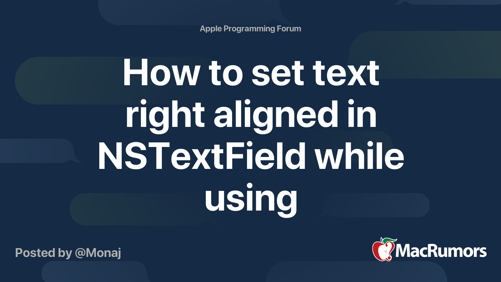 How To Set Text Right Aligned In Nstextfield While Using Setattributedstringvalue Macrumors Forums