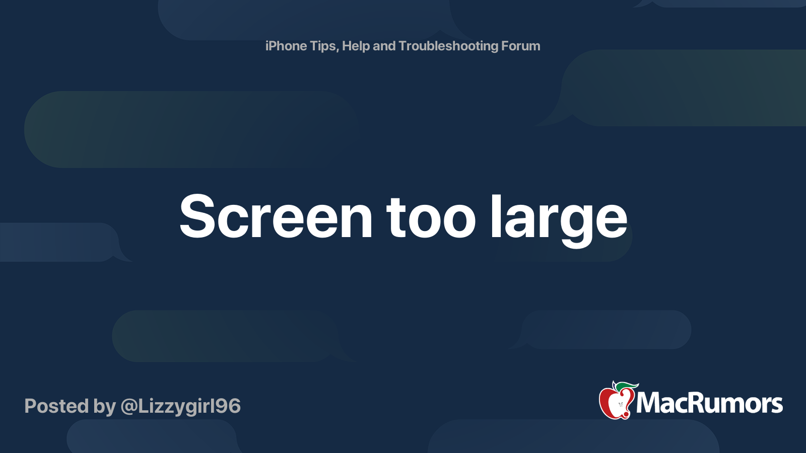 Screen too large | MacRumors Forums