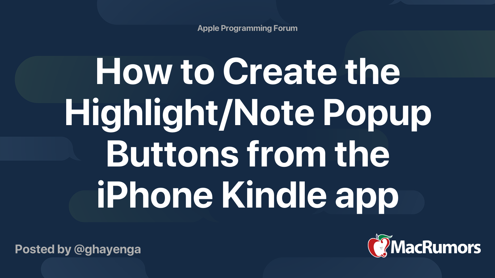 How to Create the Highlight/Note Popup Buttons from the iPhone Kindle ...