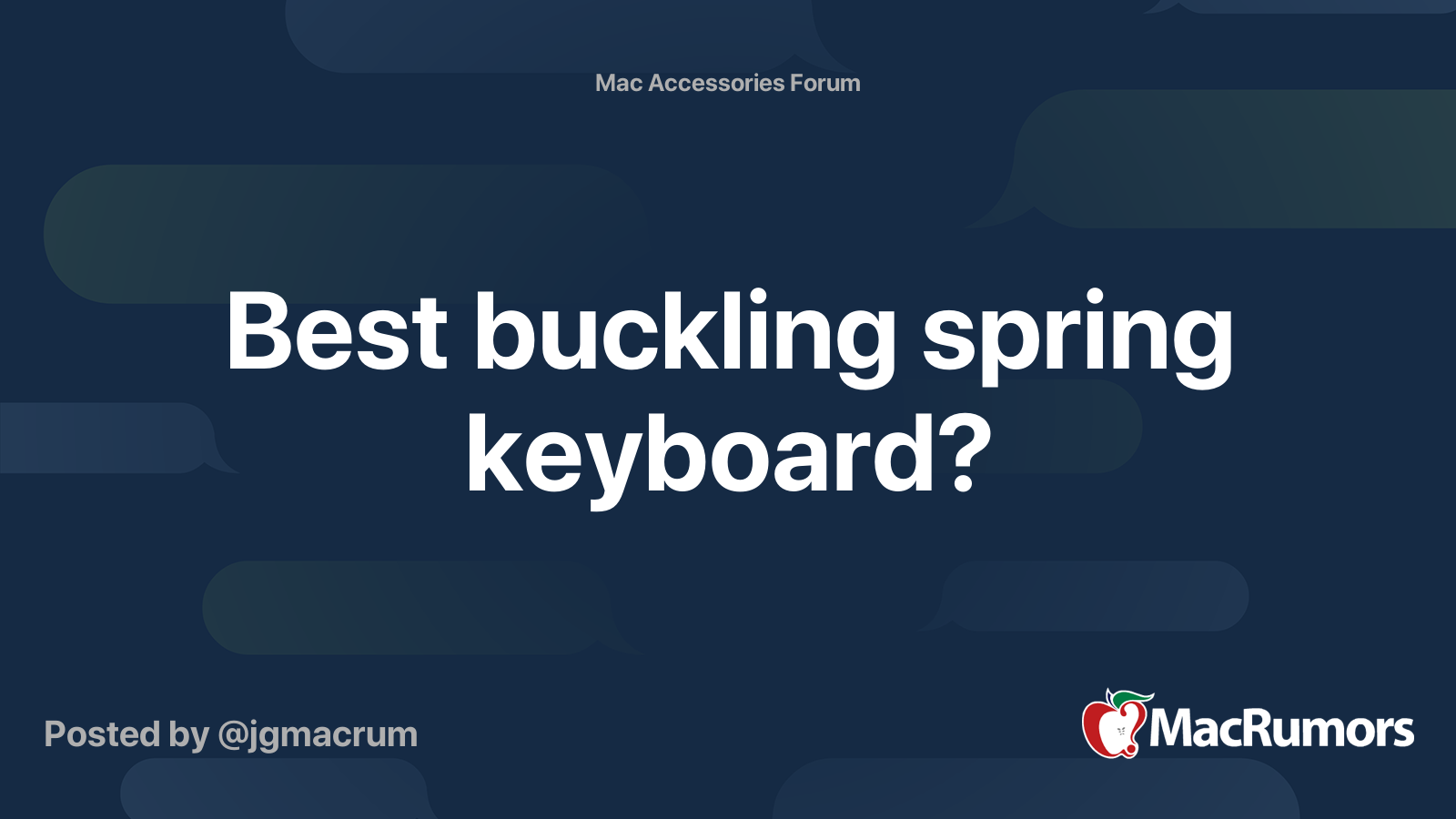 Best buckling spring keyboard? | MacRumors Forums