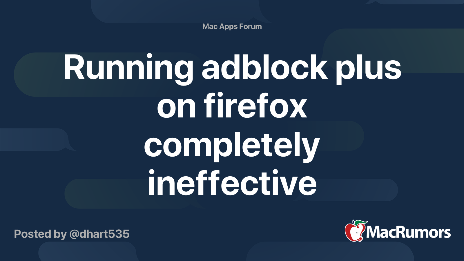 Running adblock plus on firefox completely ineffective | MacRumors Forums