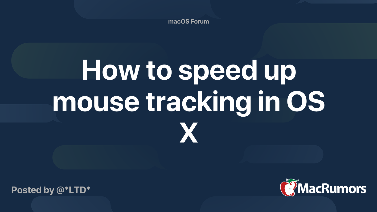 How to speed up mouse tracking in OS X | MacRumors Forums