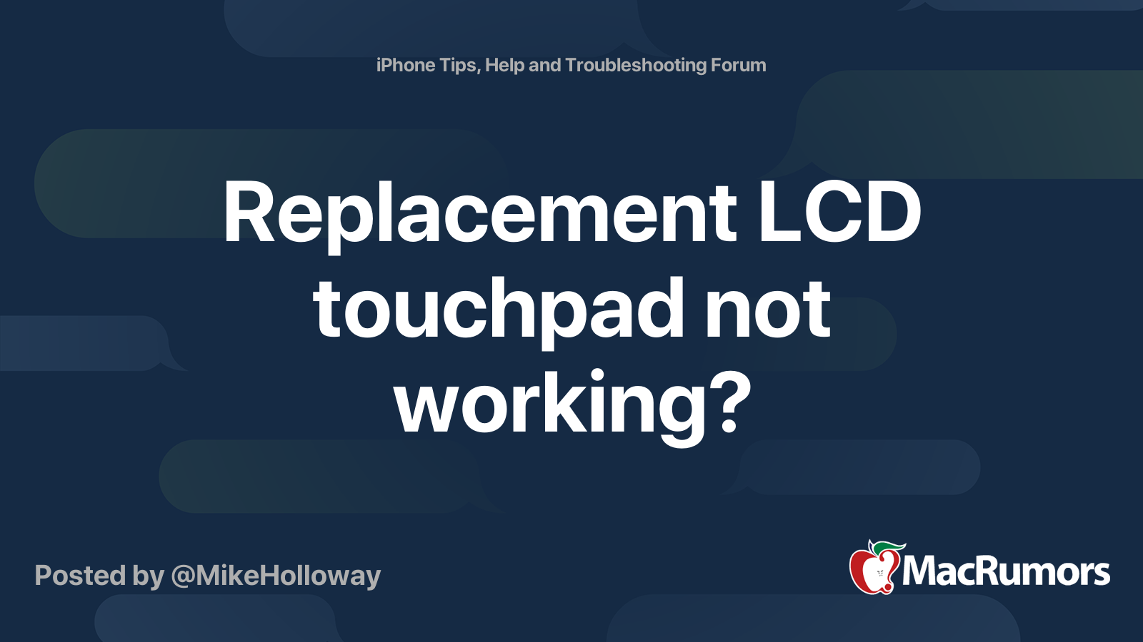 Replacement LCD touchpad not working? | MacRumors Forums