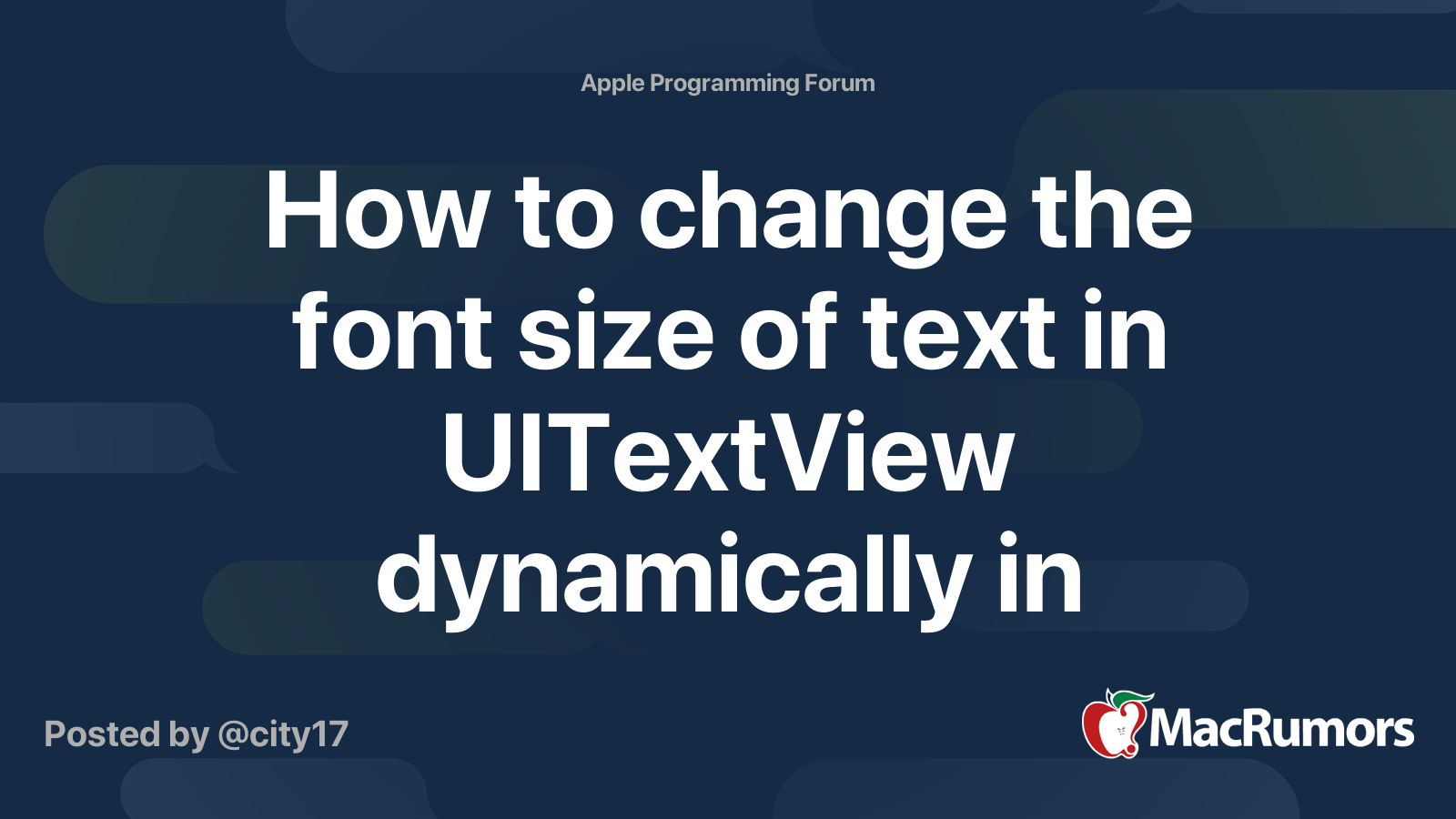 How to change the font size of text in UITextView dynamically in iPhone | MacRumors Forums