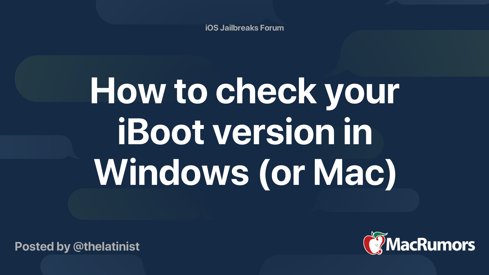 How to check your iBoot version in Windows (or Mac) | MacRumors Forums