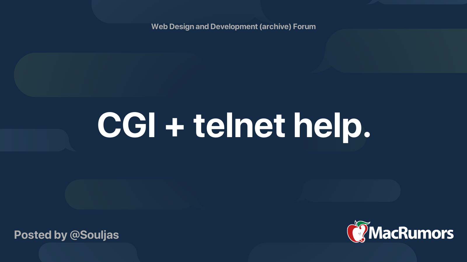 CGI + telnet help. | MacRumors Forums