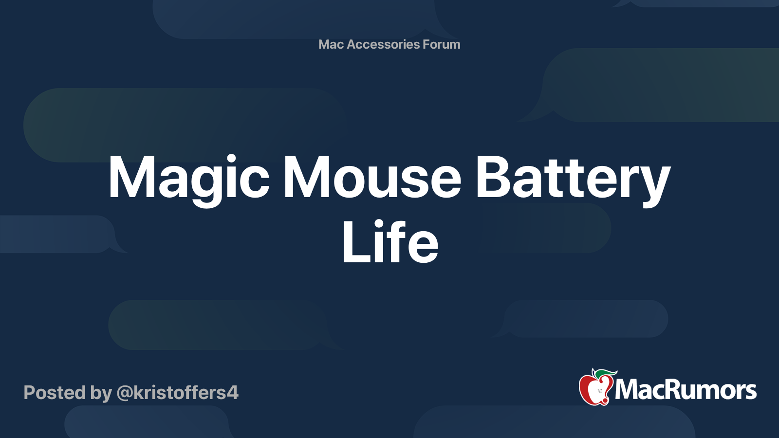 Magic Mouse Battery Life | MacRumors Forums