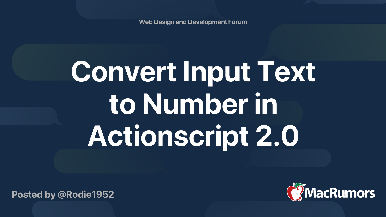 Convert Input Text To Number In Actionscript 20 Macrumors Forums