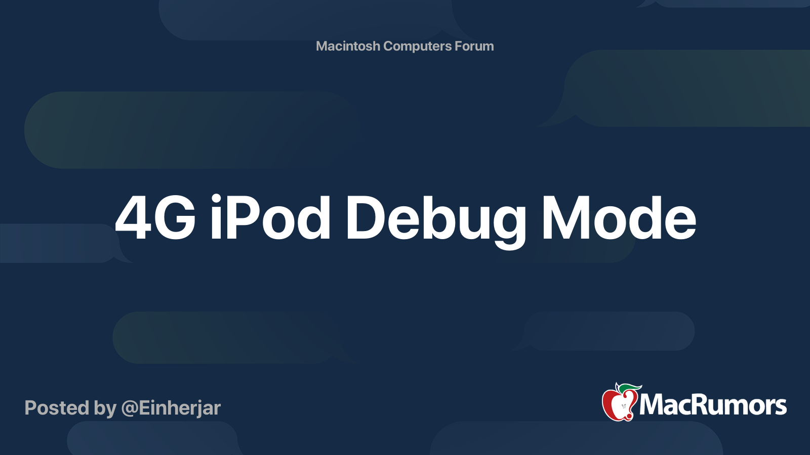 4G iPod Debug Mode | MacRumors Forums