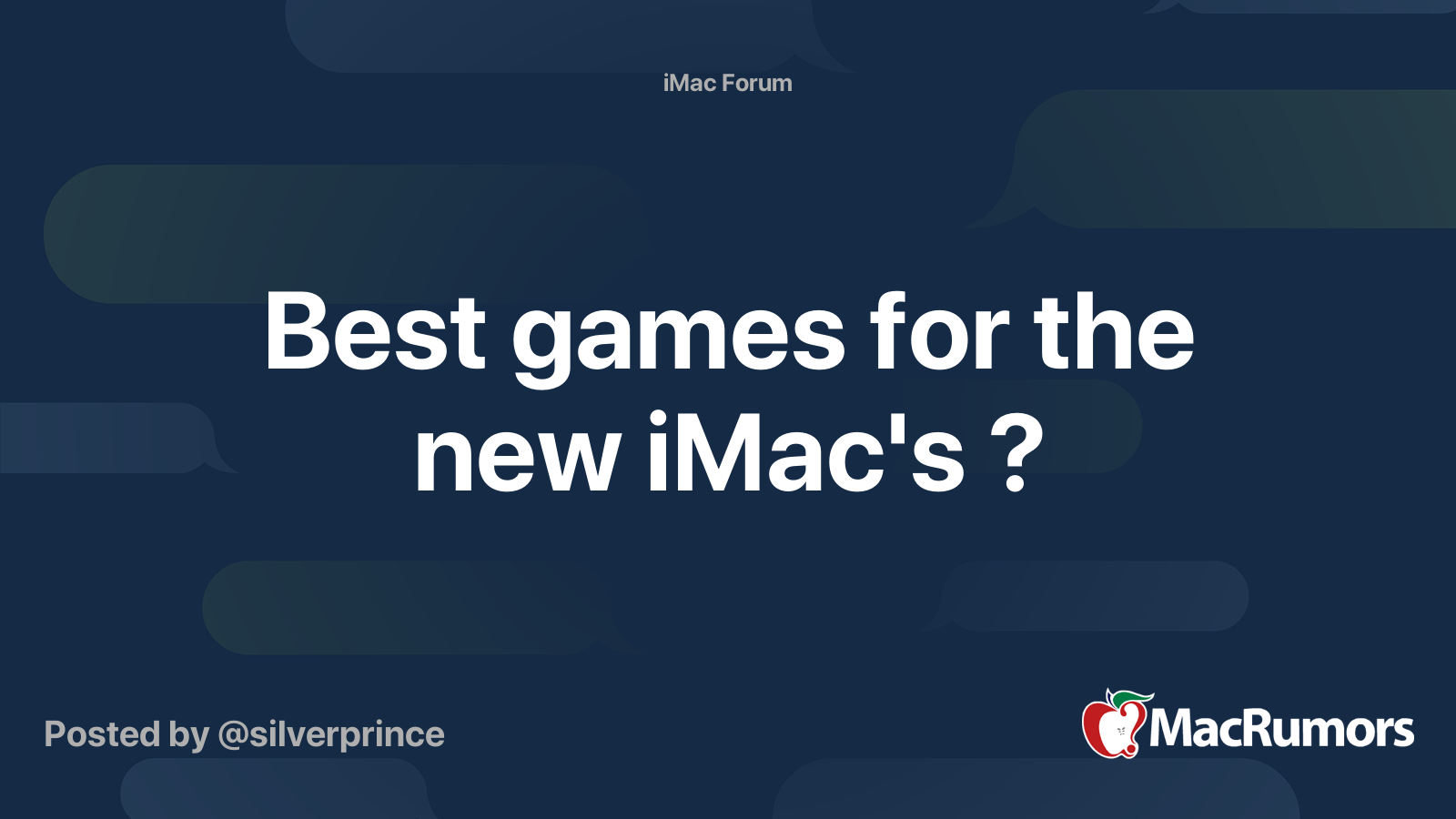 Best games for the new iMac's ? | MacRumors Forums
