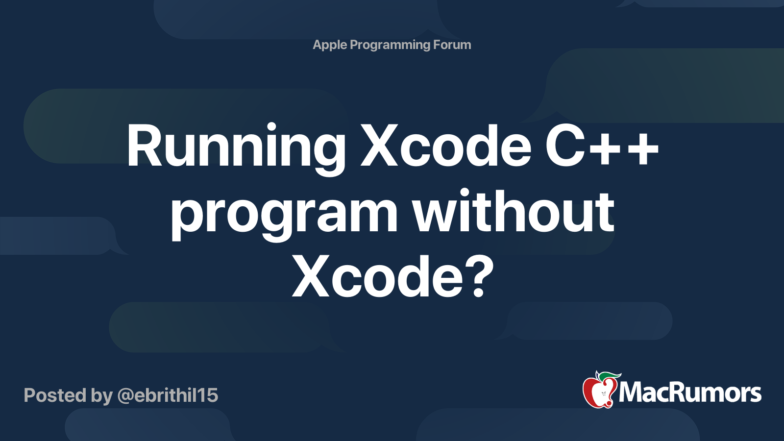 Running Xcode C Program Without Xcode Macrumors Forums