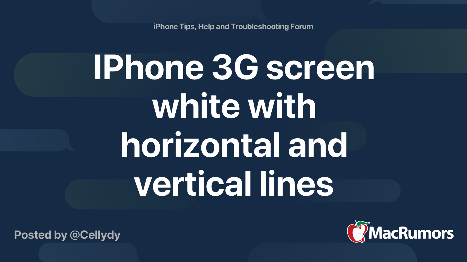 IPhone 3G screen white with horizontal and vertical lines | MacRumors Forums