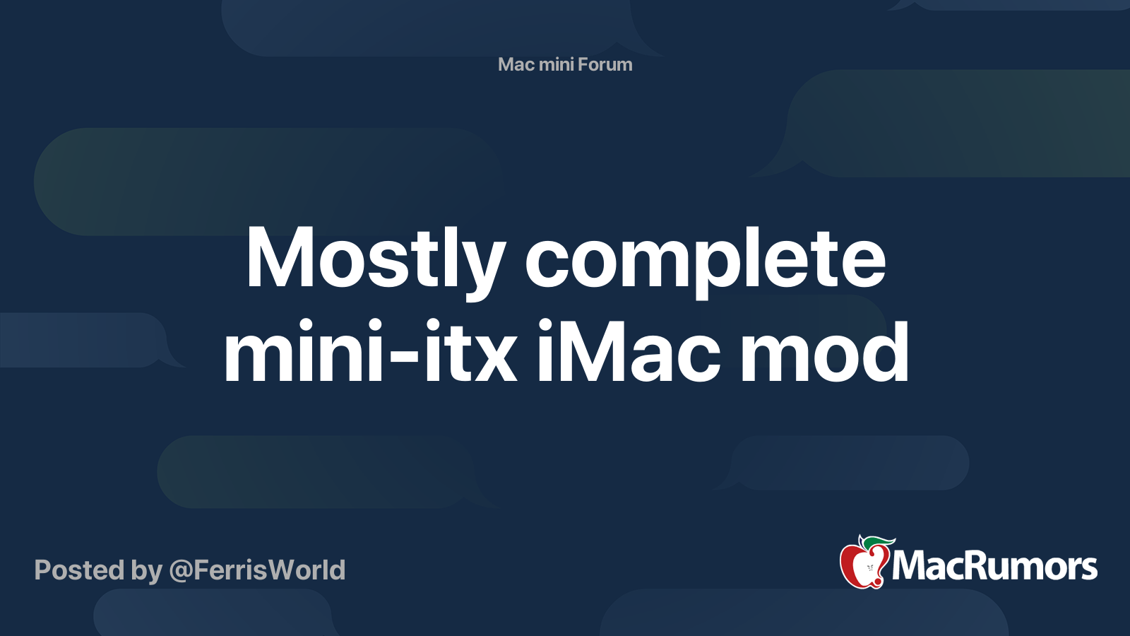 Mostly complete mini-itx iMac mod | MacRumors Forums