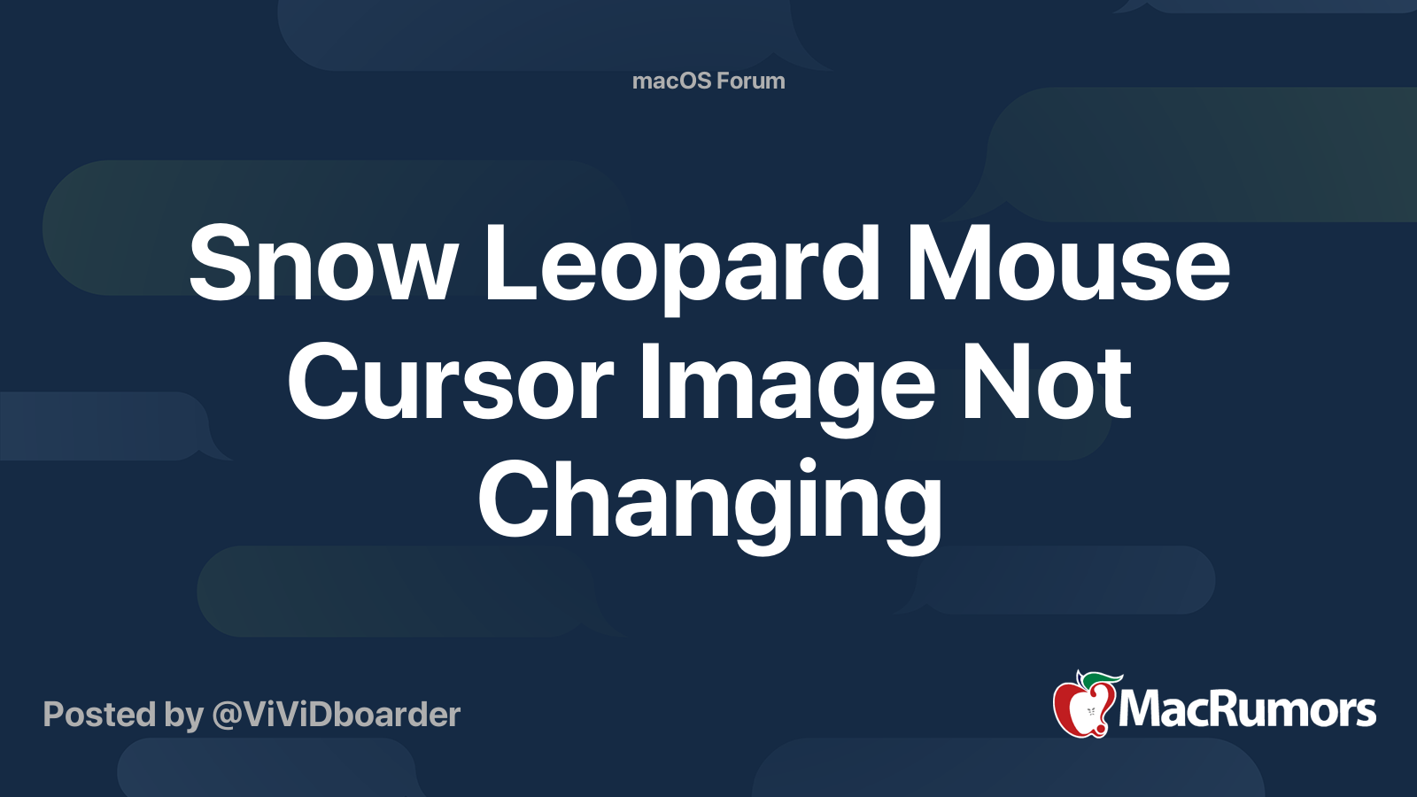 Snow Leopard Mouse Cursor Image Not Changing | MacRumors Forums