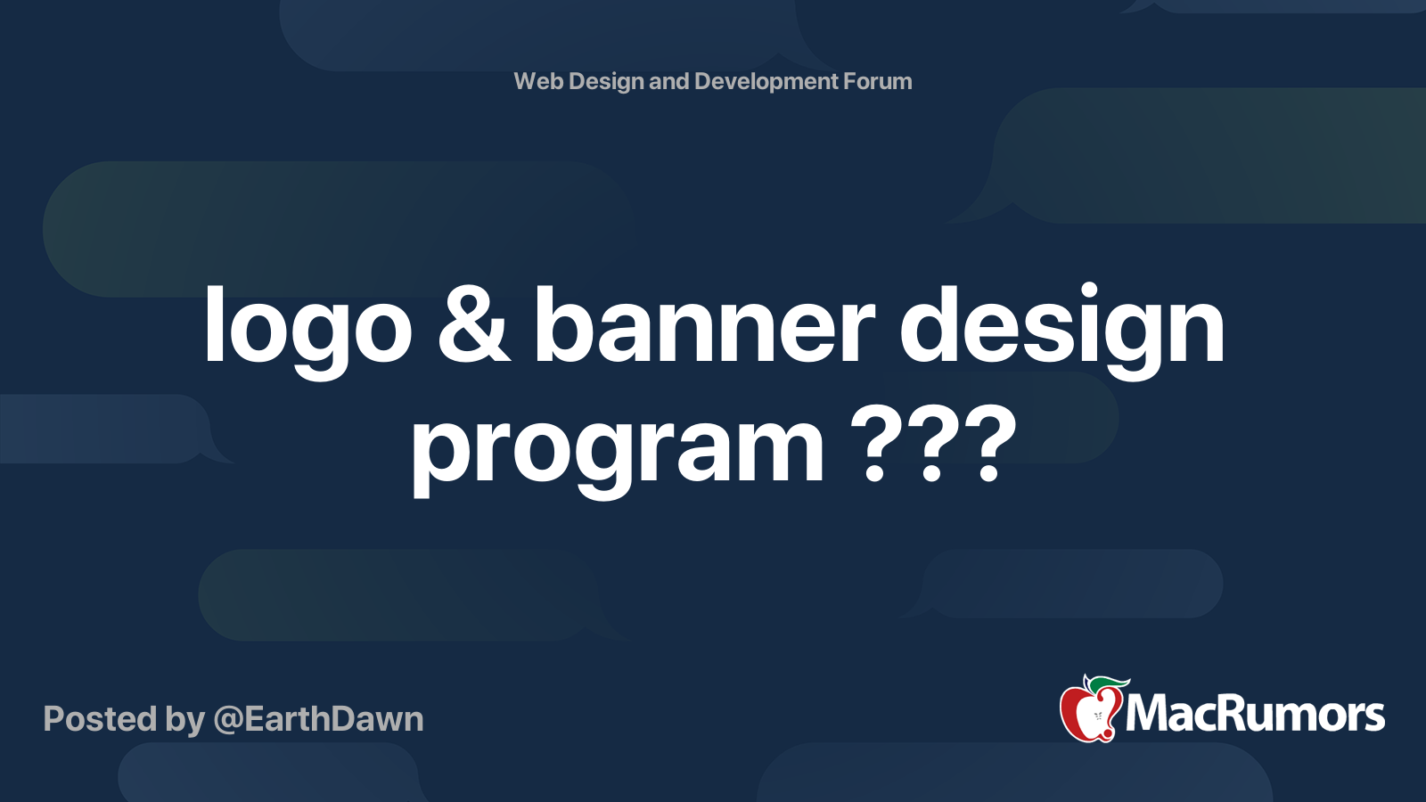 logo & banner design program ??? | MacRumors Forums