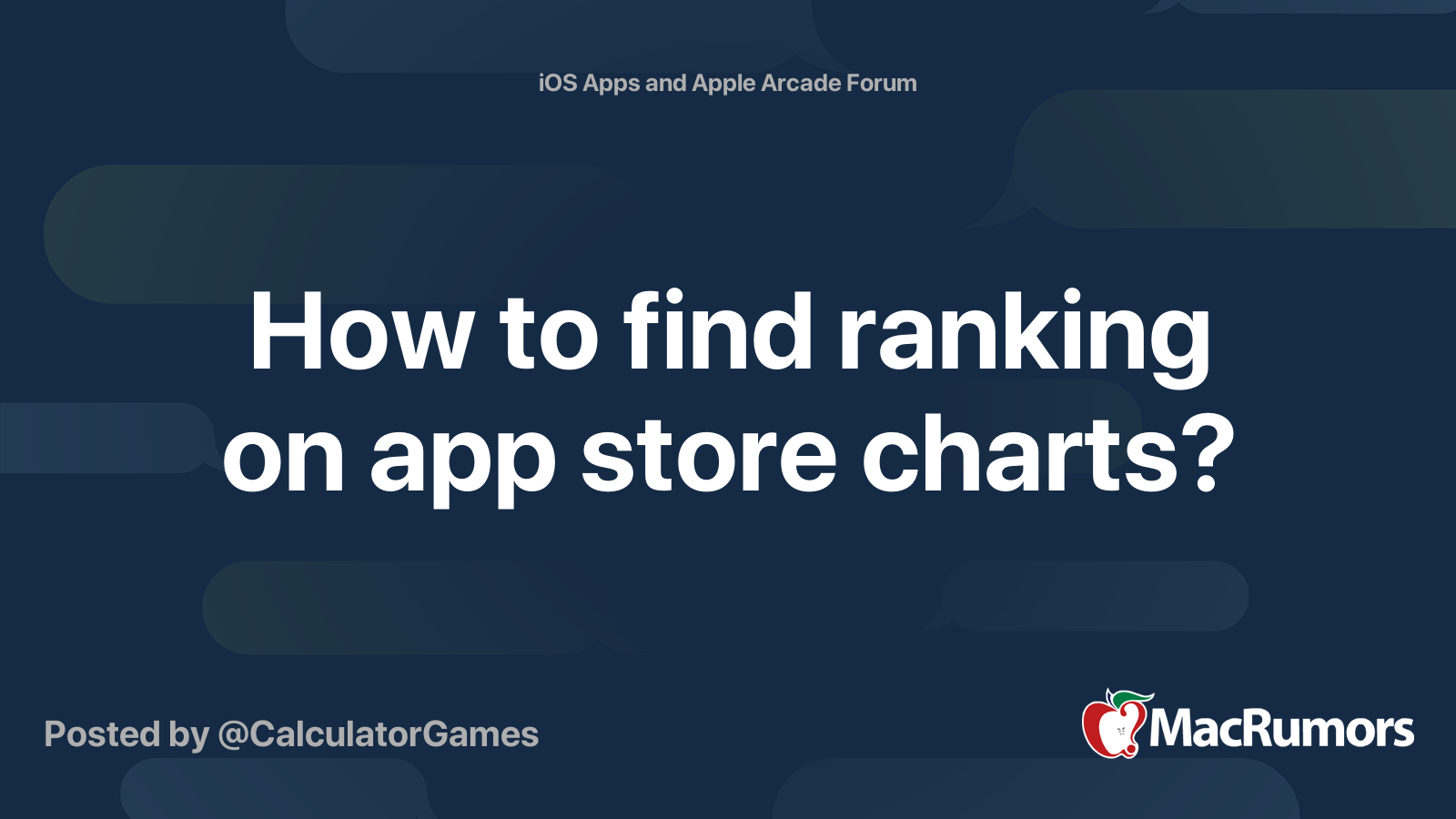 How to find ranking on app store charts? | MacRumors Forums