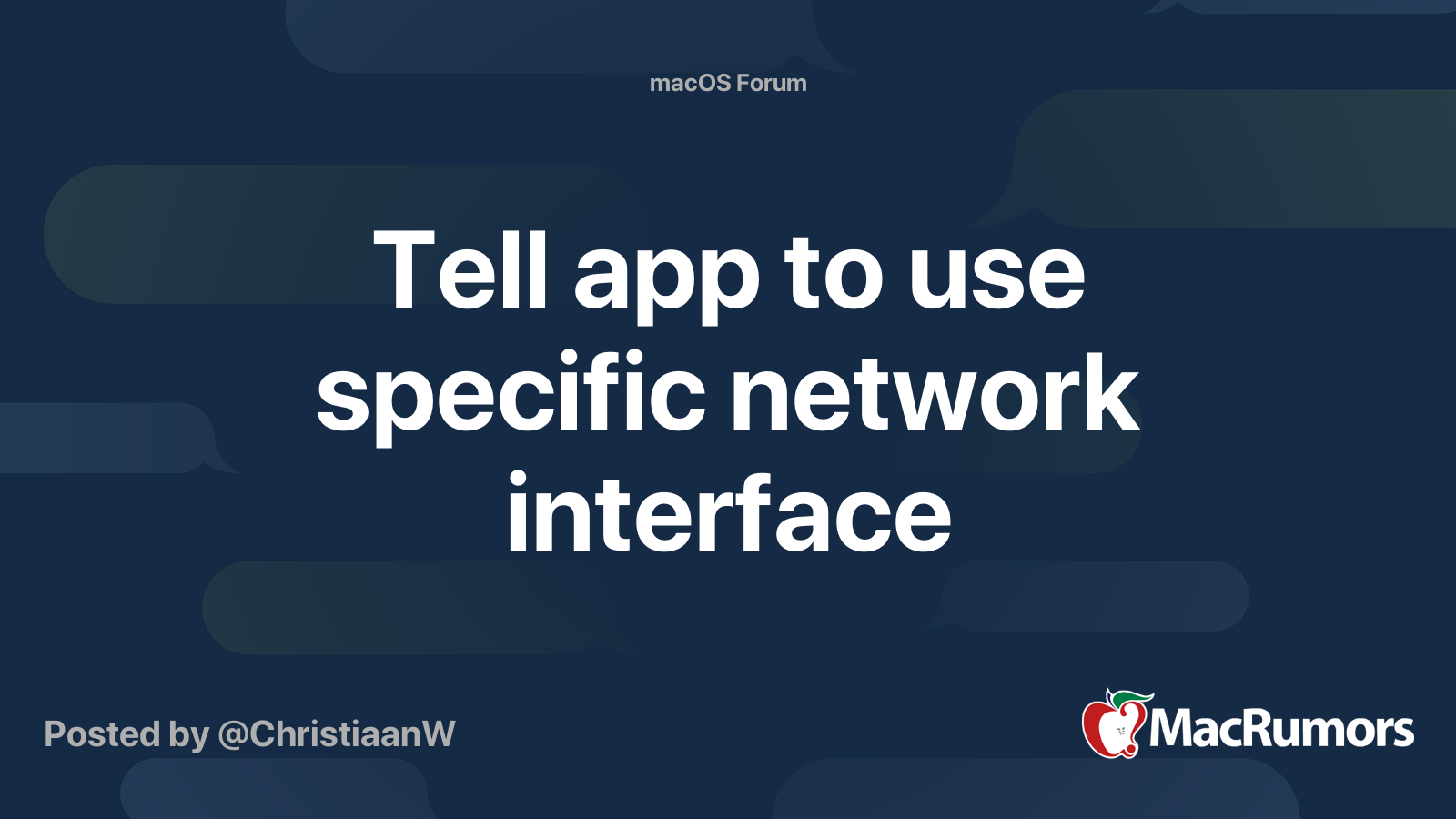 Tell app to use specific network interface | MacRumors Forums