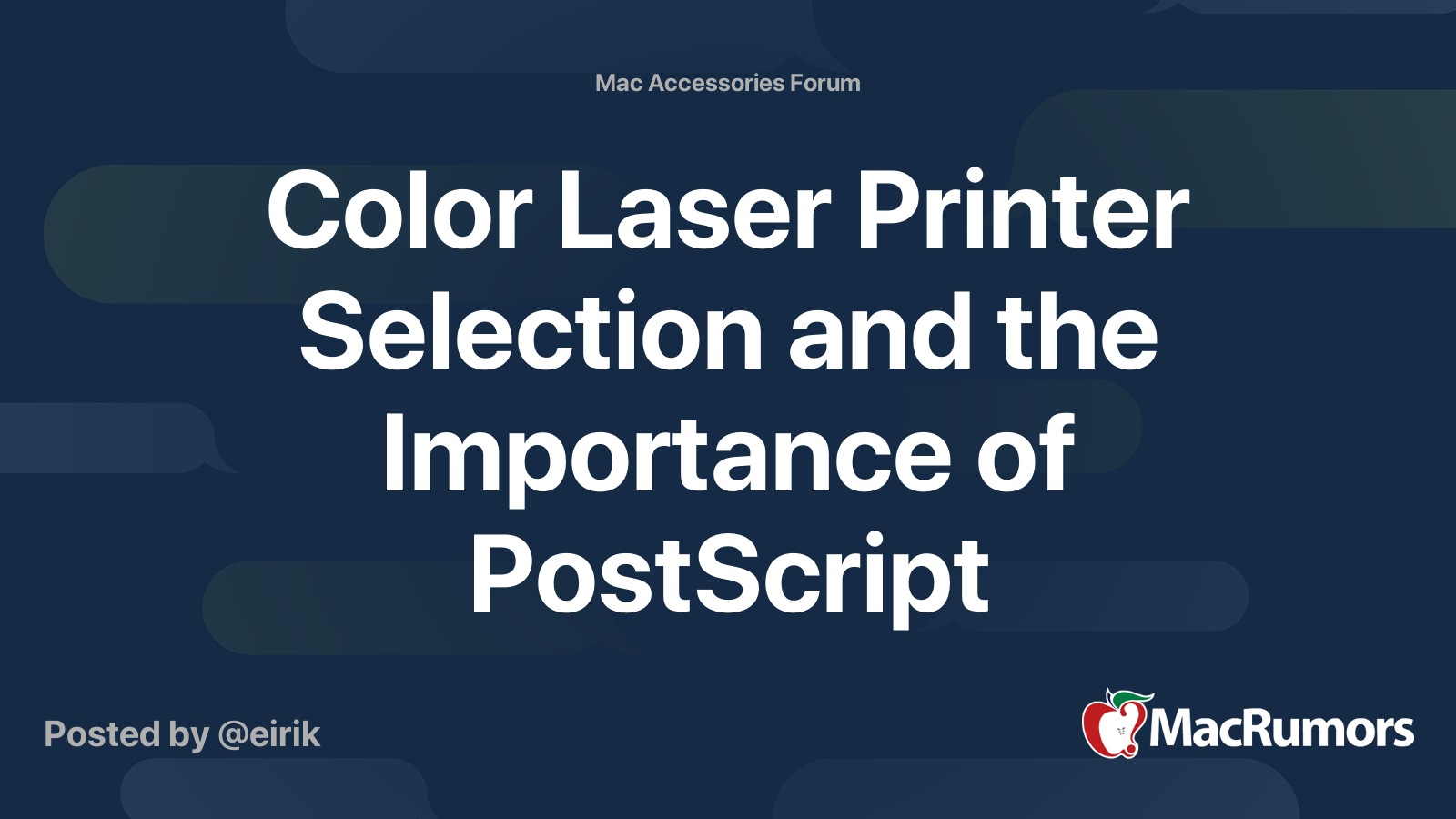 Color Laser Printer Selection and the Importance of PostScript ...