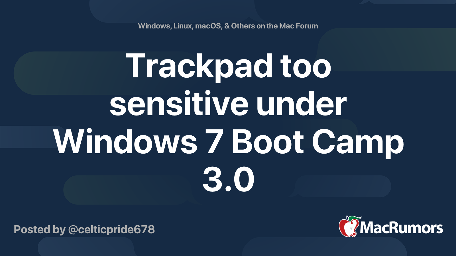 Trackpad too sensitive under Windows 7 Boot Camp 3.0 | MacRumors Forums