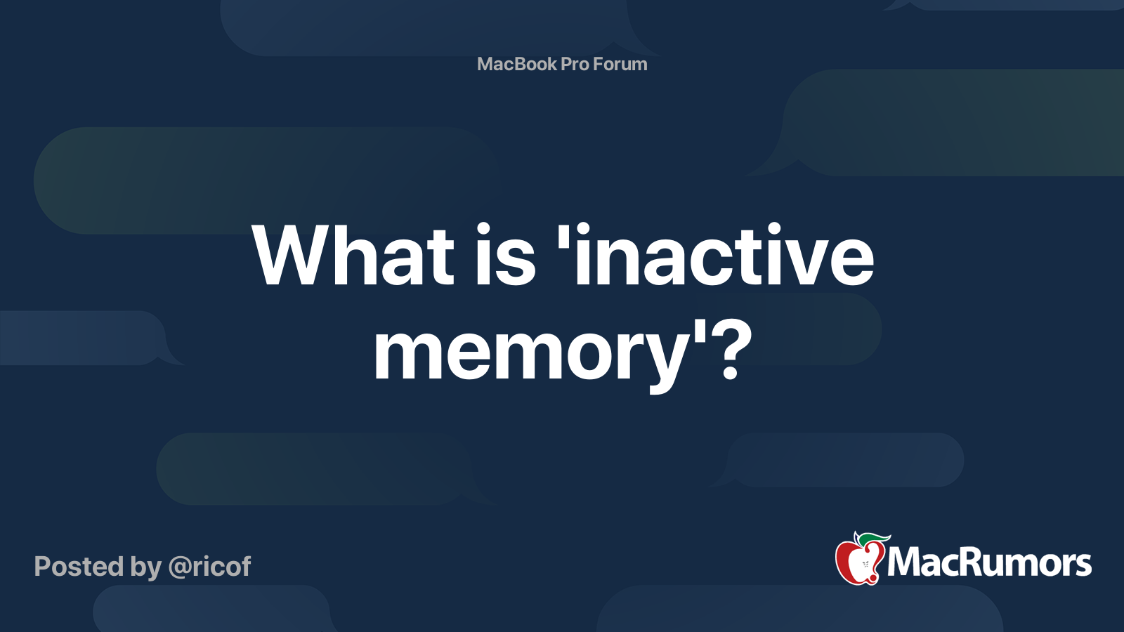 What is 'inactive memory'? | MacRumors Forums