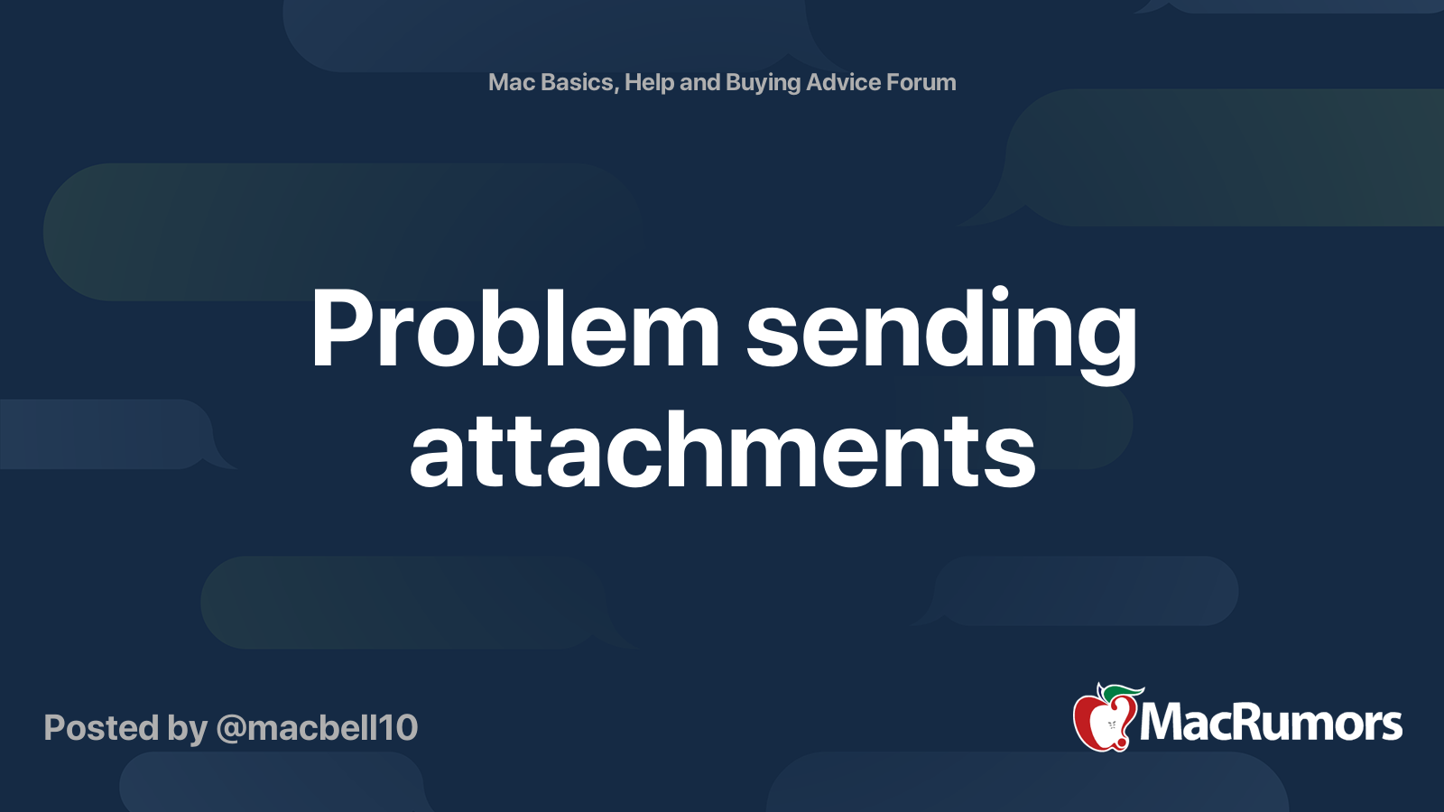 Problem sending attachments | MacRumors Forums