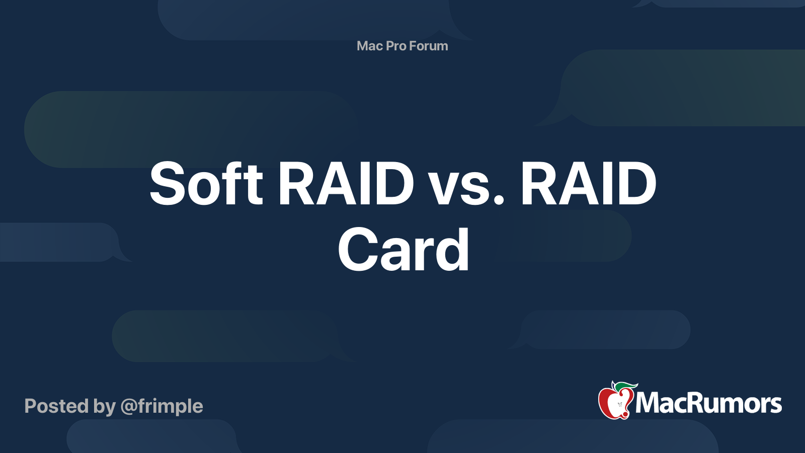 Soft RAID vs. RAID Card | MacRumors Forums