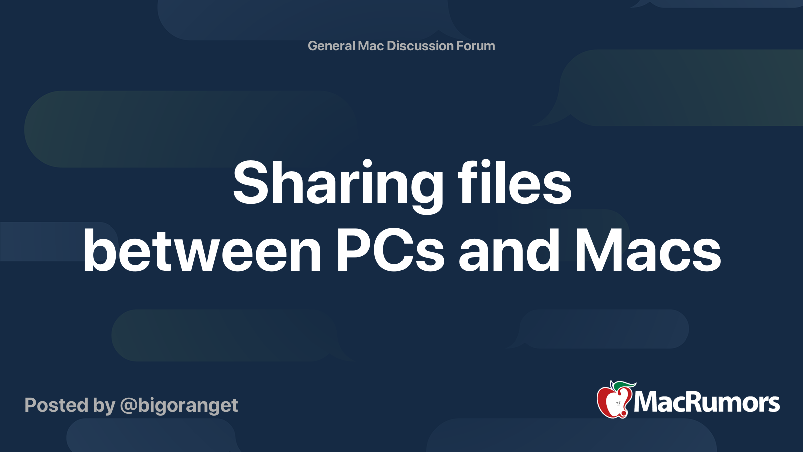 Sharing files between PCs and Macs | MacRumors Forums