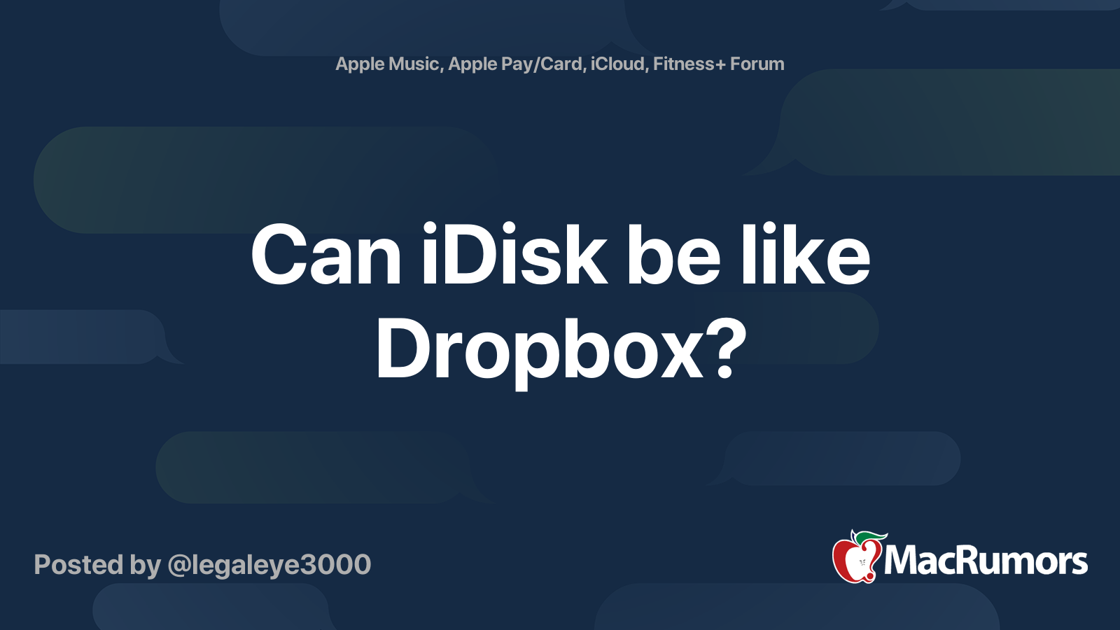 Can iDisk be like Dropbox? | MacRumors Forums