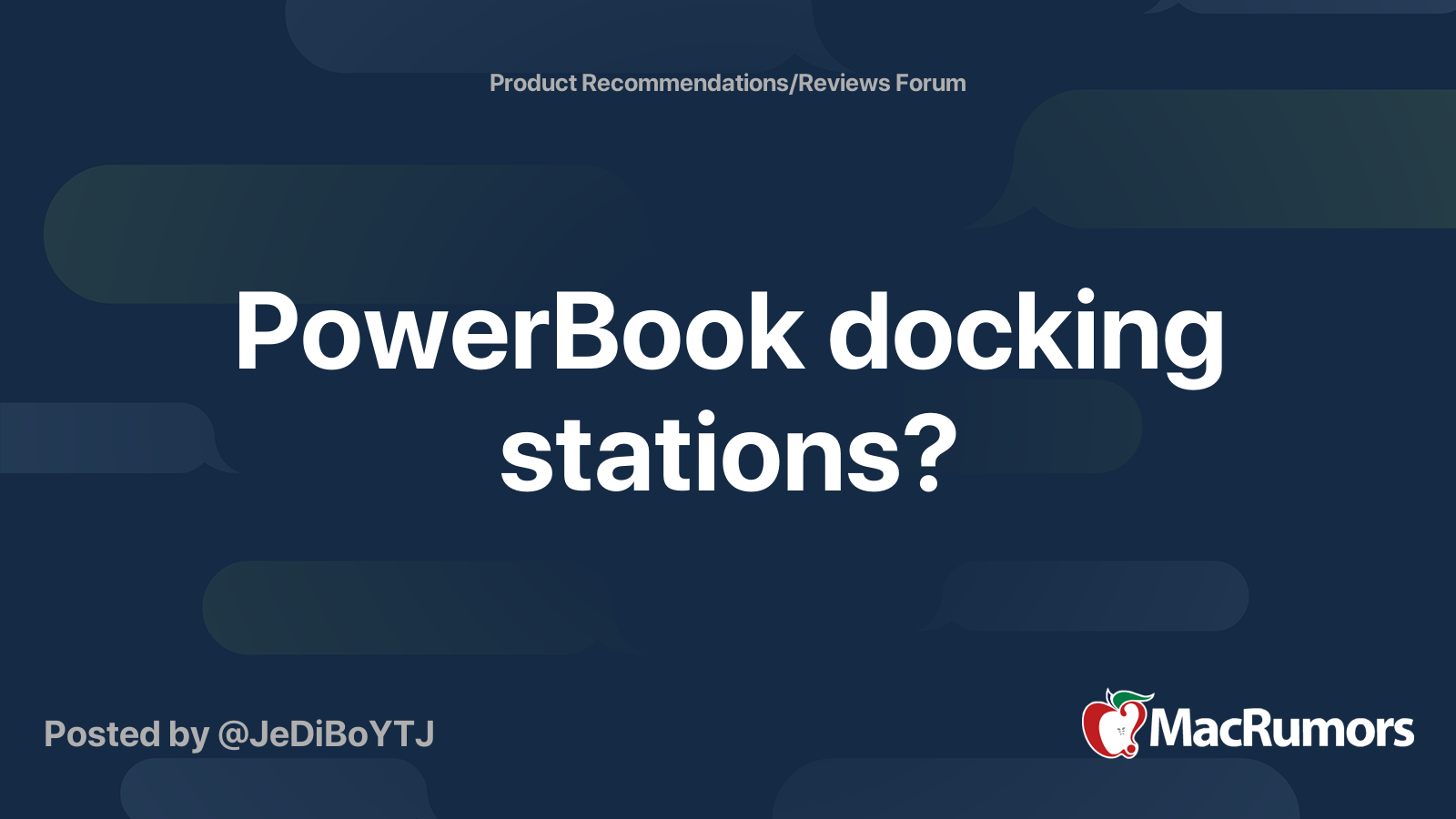 PowerBook docking stations? | MacRumors Forums