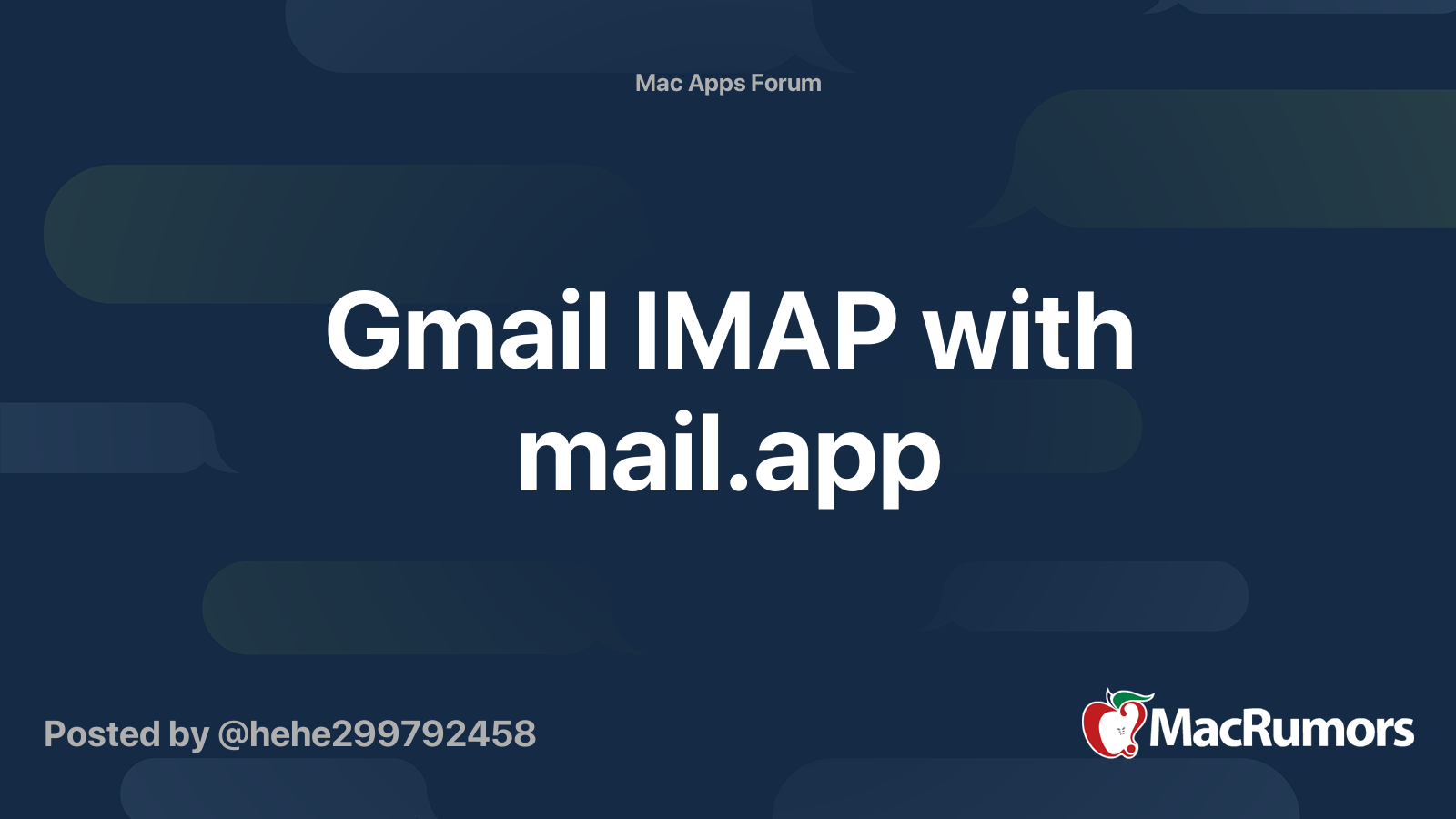 Gmail IMAP with mail.app | MacRumors Forums