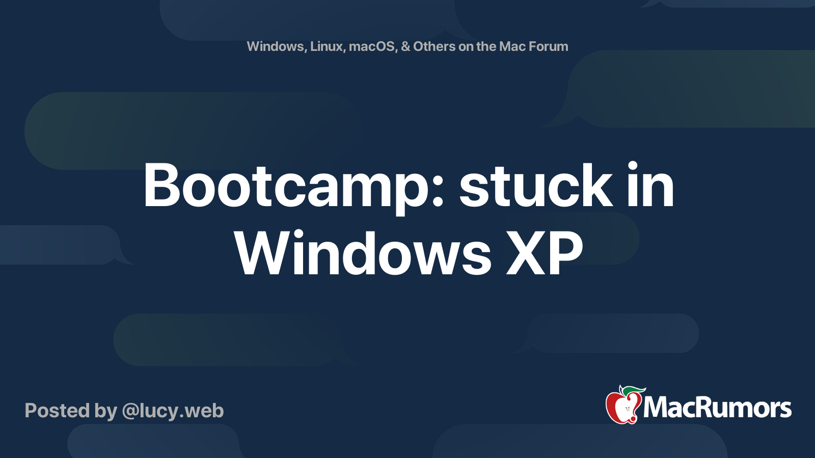 Bootcamp: stuck in Windows XP | MacRumors Forums