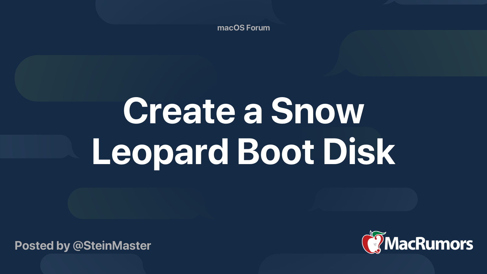 Create a Snow Leopard Boot Disk | MacRumors Forums